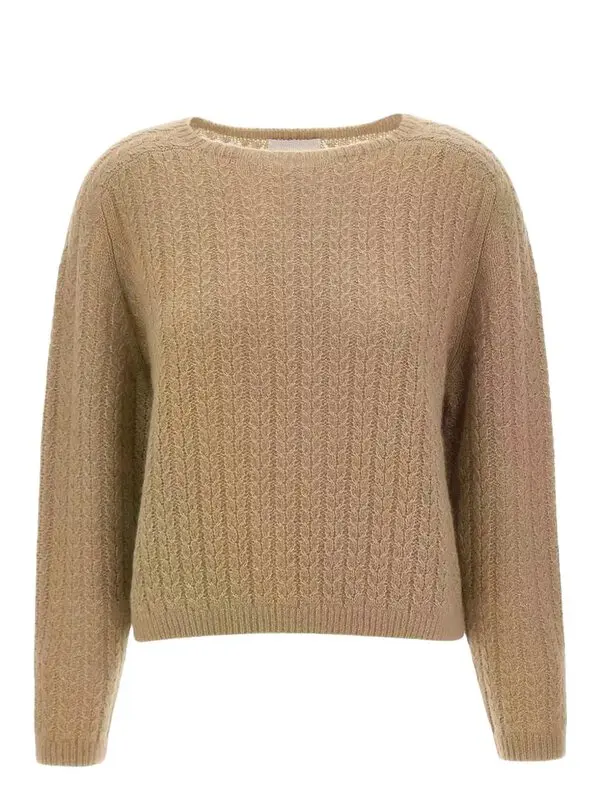 Hemisphere Cable-knit Crew Neck Sweater - Green