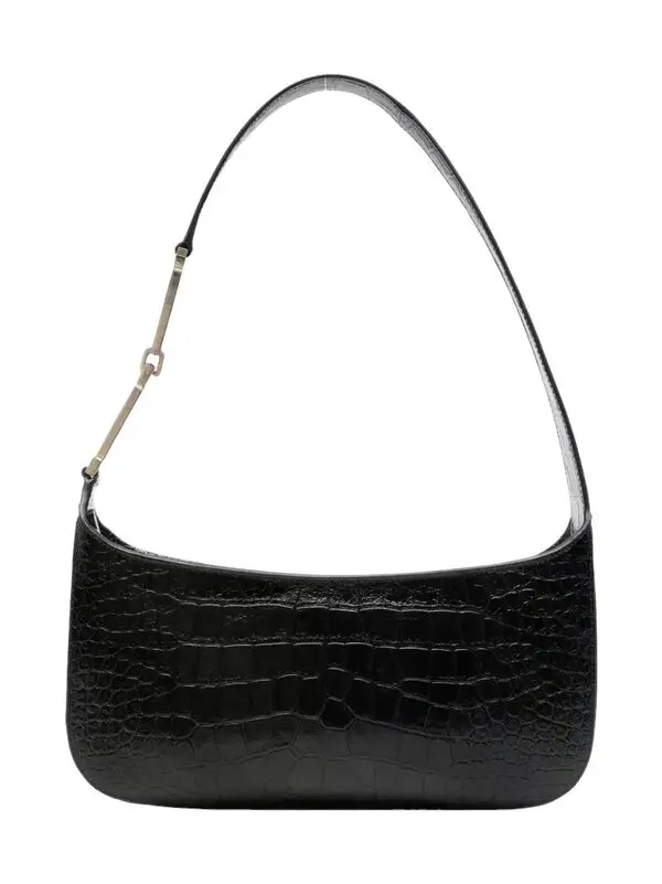 TOM FORD Crocodile-effect Leather Shoulder Bag - Black