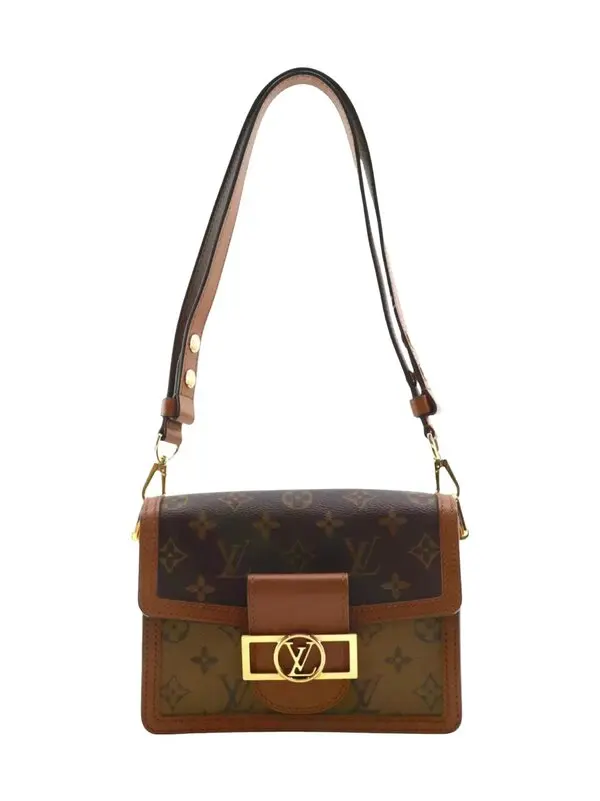 LOUIS VUITTON Monogram Reverse Mini Dauphine Satchel - Brown