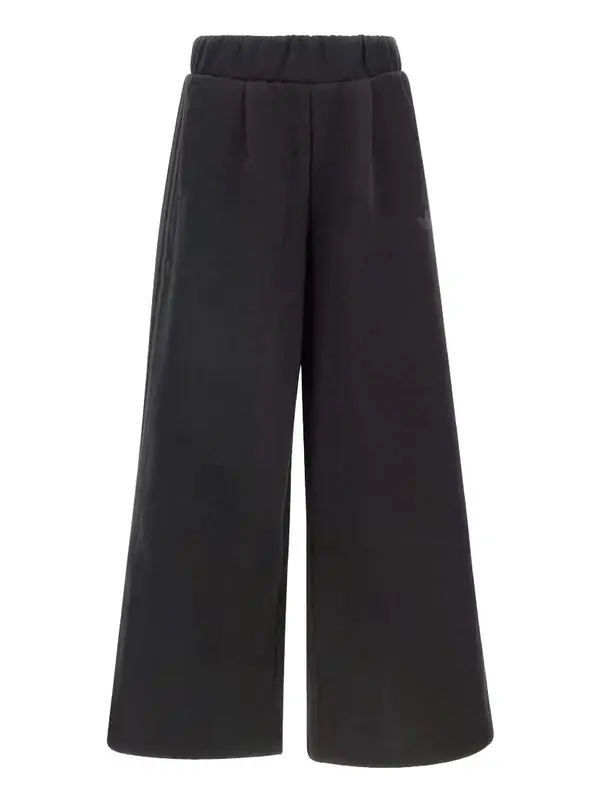 Adidas Wide-leg Track Pants With Embroidered Logo - Black