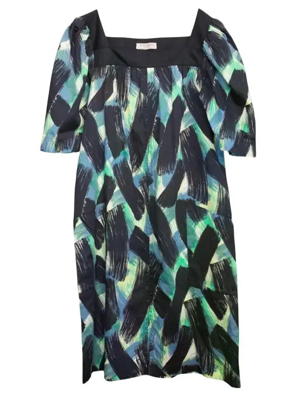 Saint Laurent 1990s Checkered Cotton Midi Dress - Black