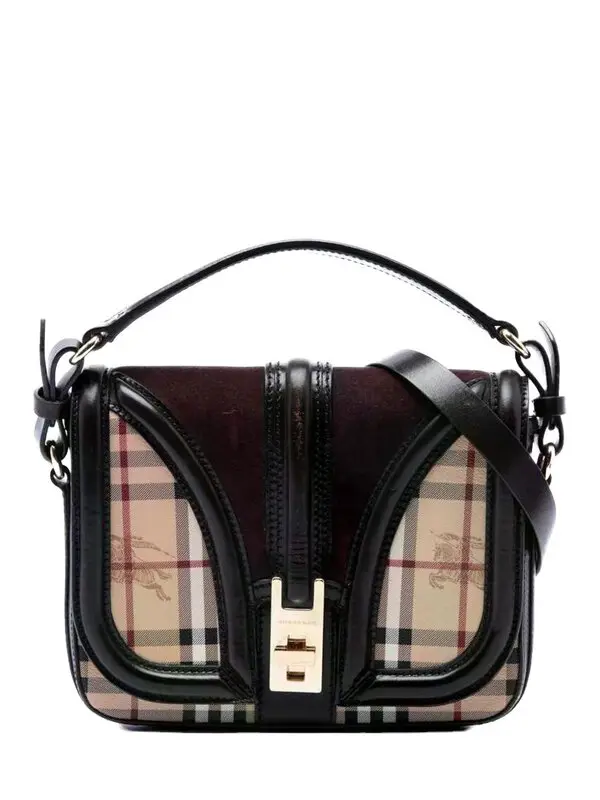 Burberry Haymarket Check Coated Canvas Brickfield Satchel - Neutrals