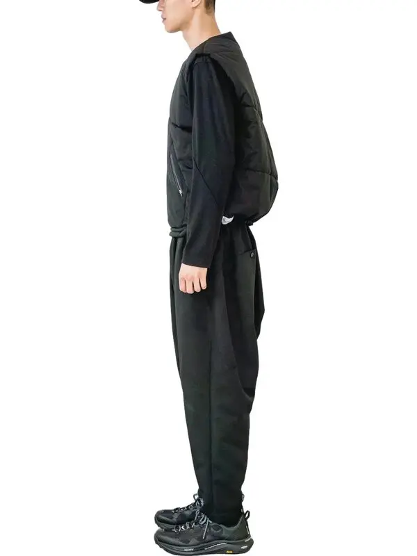 YOSHIOKUBO Asymmetrical Zip-up Padded Gilet - Black