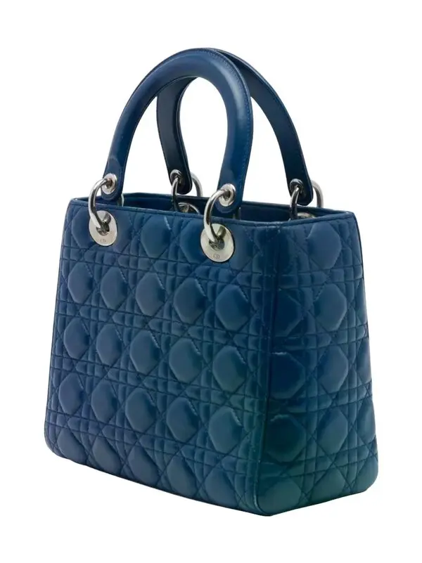 Dior 2012 Lambskin Cannage Lady Satchel - Blue