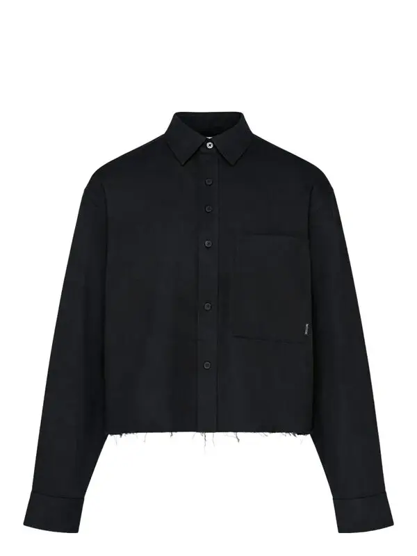RE CODE Raw-cut Chest Pocket Shirt - Black