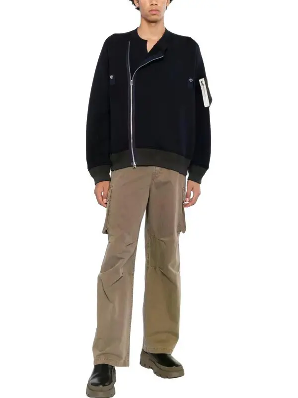 Sacai Panelled Zip-up Jacket - Blue