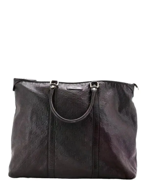 Gucci Joy Zip Top Sssima Leather Medium Tote Bag - Brown