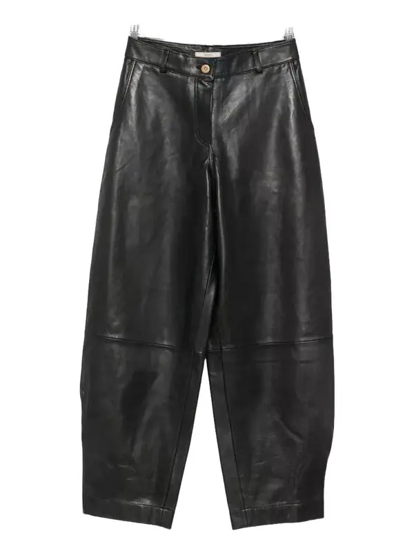 SESSUN Carlea Leather Tapered Trousers - Black