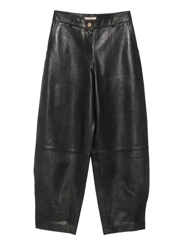 SESSUN Carlea Leather Tapered Trousers - Black