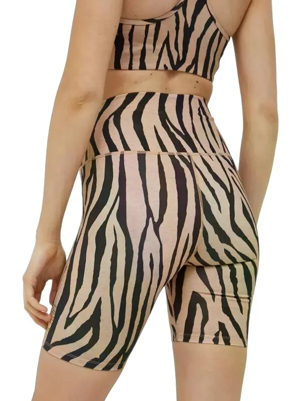 P.E Nation Zebra Print Compression Shorts - Neutrals