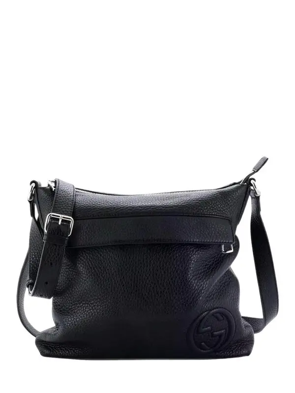 Gucci Soho Front Pocket Leather Messenger Bag - Black