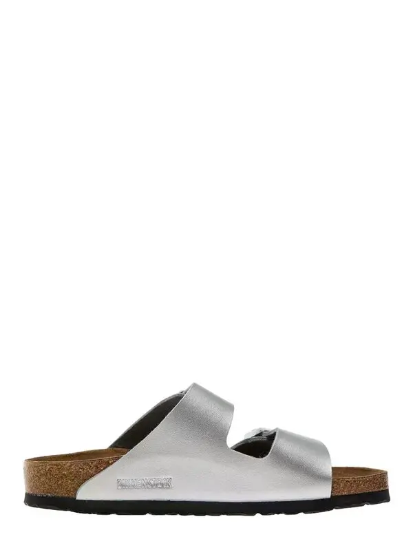 BIRKENSTOCK Arizona Metallic Double Buckle Sandals - Silver