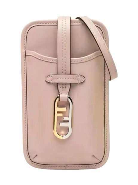 Fendi O Lock Phone Pouch Crossbody Bag - Pink