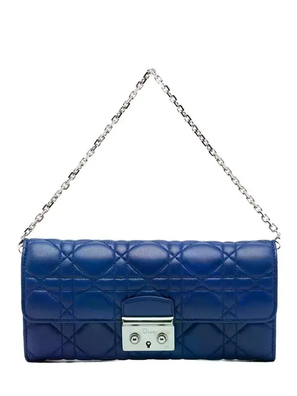 Dior Lambskin Cannage Miss Promenade Wallet On Chain Shoulder Bag - Blue