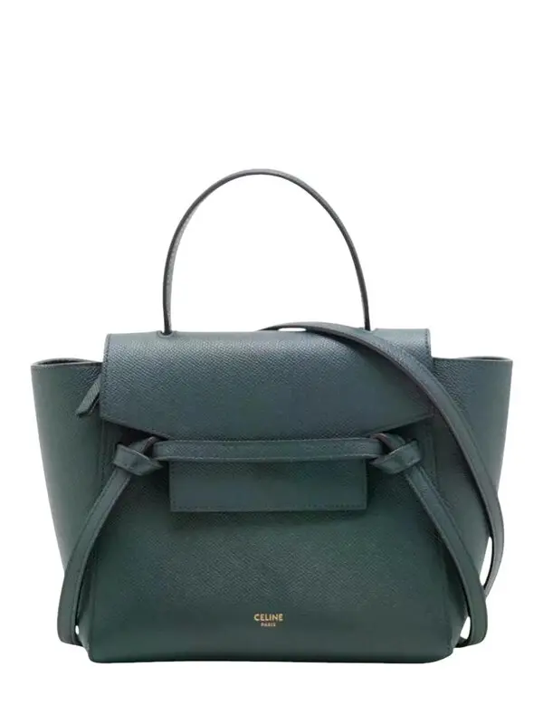 Celine Micro Grained Calfskin Belt Bag Satchel - Green