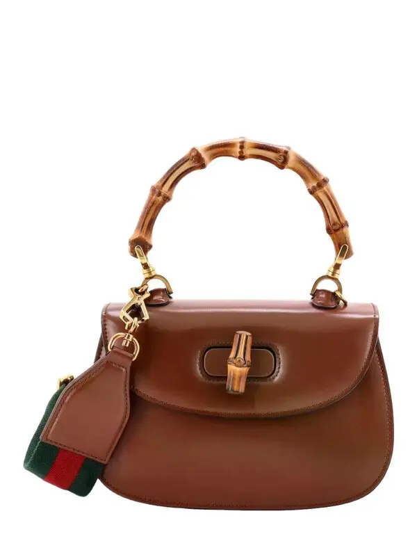 Gucci Bamboo 1947 Top Handle Bag Leather Small Satchel - Brown