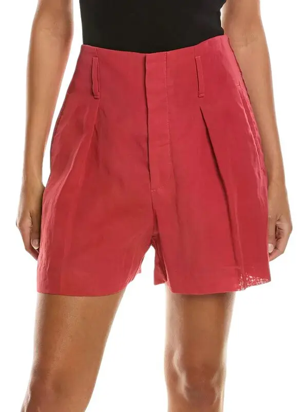 Brunello Cucinelli Pleated Cotton Shorts - Red