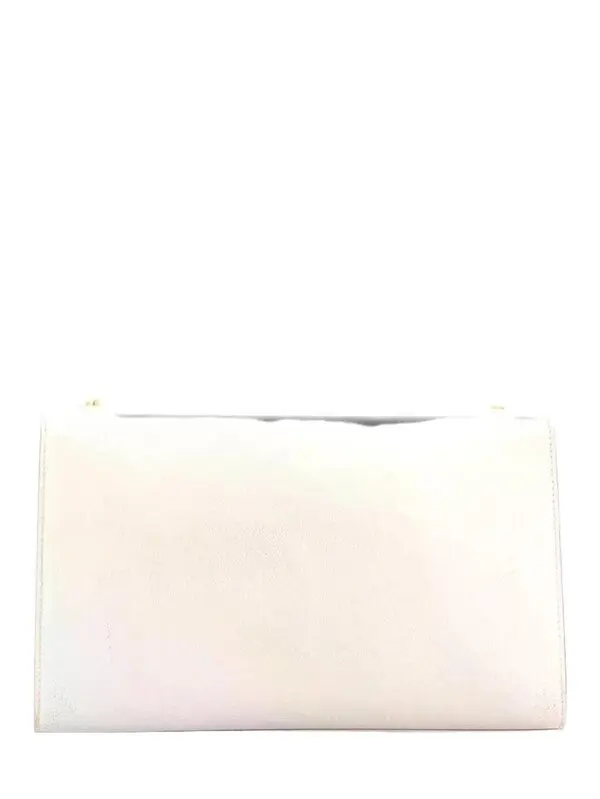 Saint Laurent Monogram Grainy Leather Small Crossbody Bag - White