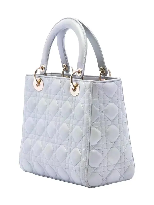 Dior Lambskin Cannage Lady Satchel - Grey