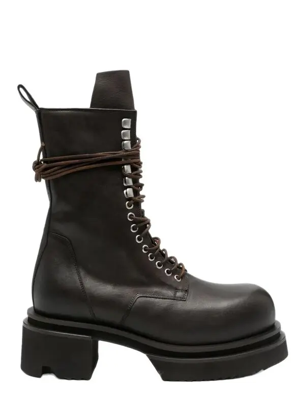 Rick Owens Bogun" Lace Up Boots - Gray