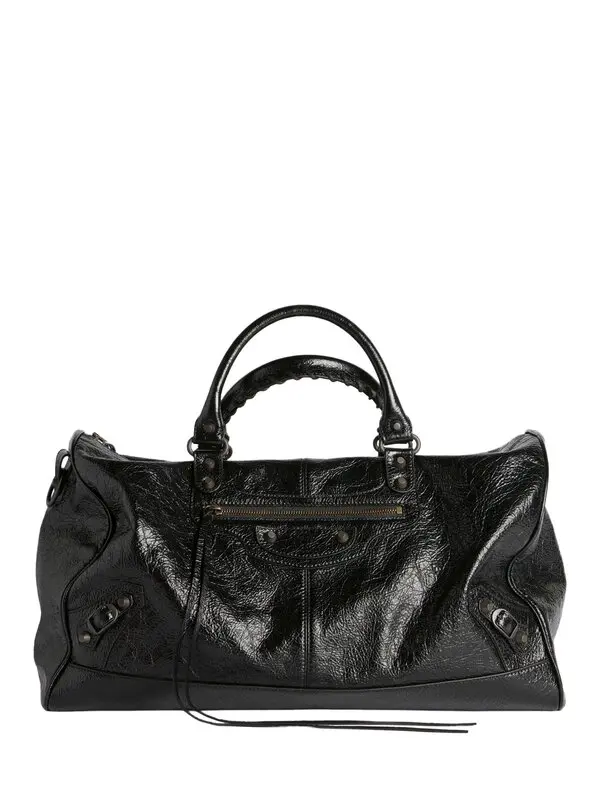 Balenciaga Le City Boston Large Bag In Arena Lambskin - Black