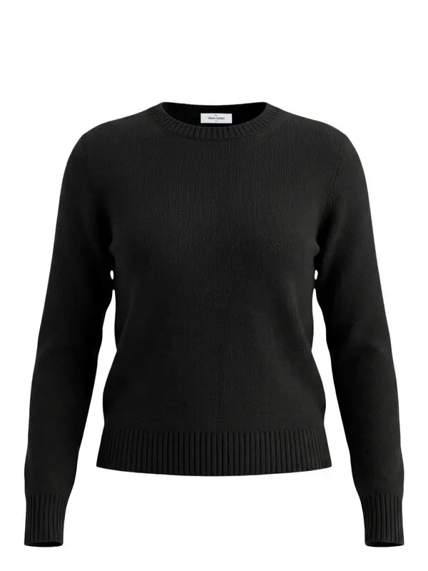 GRAN SASSO Ribbed Crew Neck Cashmere Sweater - Black