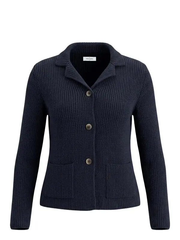 GRAN SASSO Button-detailed Knit Jacket - Blue