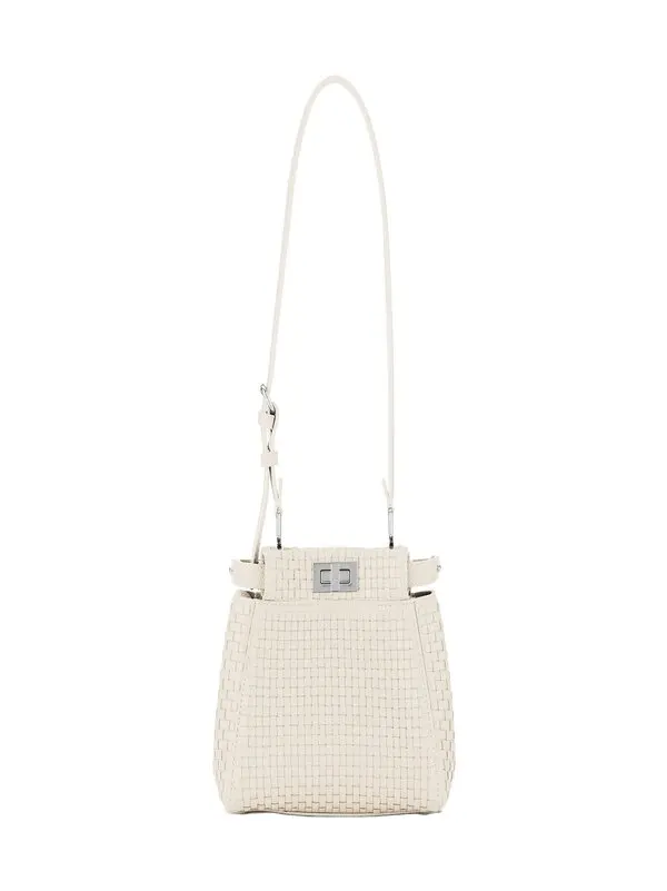 Fendi My Peekaboo Woven Calfskin Bag - Beige