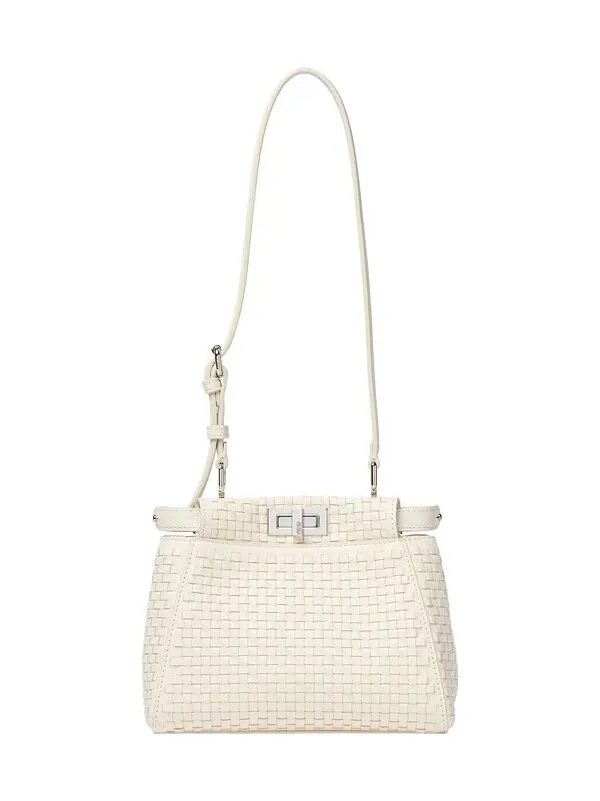 Fendi My Peekaboo Woven Calfskin Bag - Beige