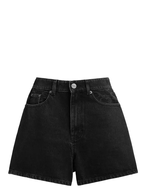 COACH OUTLET Organic Cotton Denim Shorts - Black