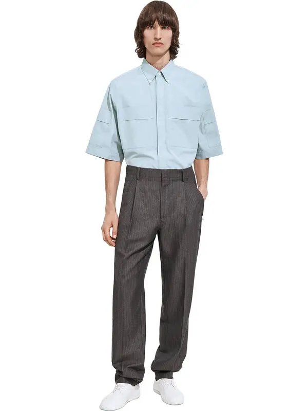 Bottega Veneta Wool And Mohair Pants - Desert/gray Melange