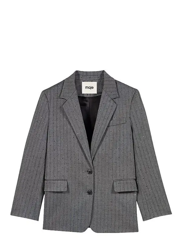 Maje Tailored Single-breasted Blazer - Grey
