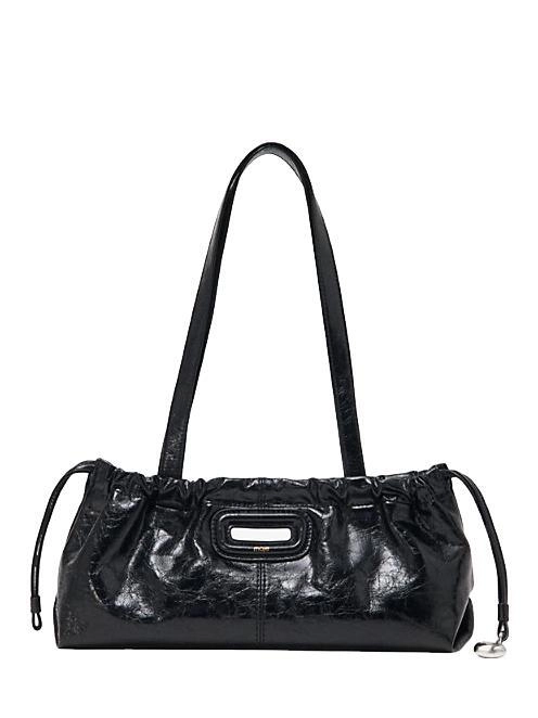 Maje Leather Shoulder Bag - Black