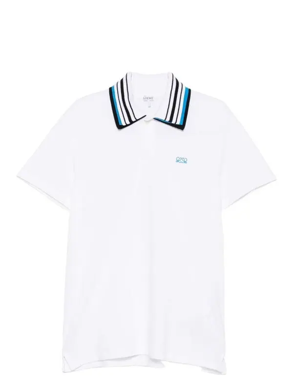 Loewe Anagram Cotton Polo Shirt - White