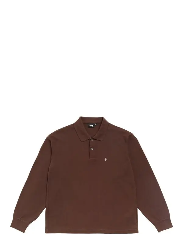 StÜssy Classic Pique Long-sleeve Polo - Brown