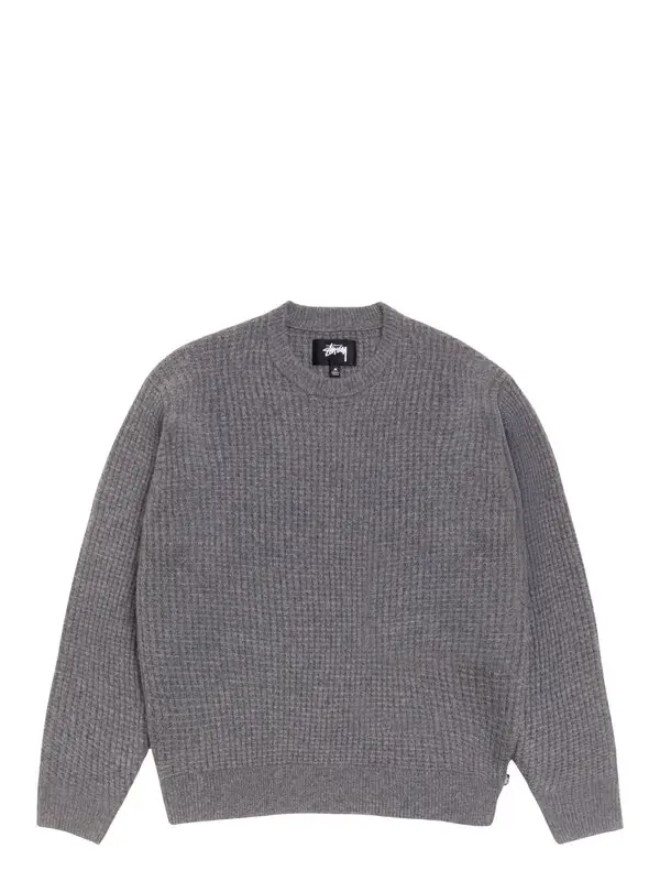 StÜssy Waffle Cashmere Sweater - Grey