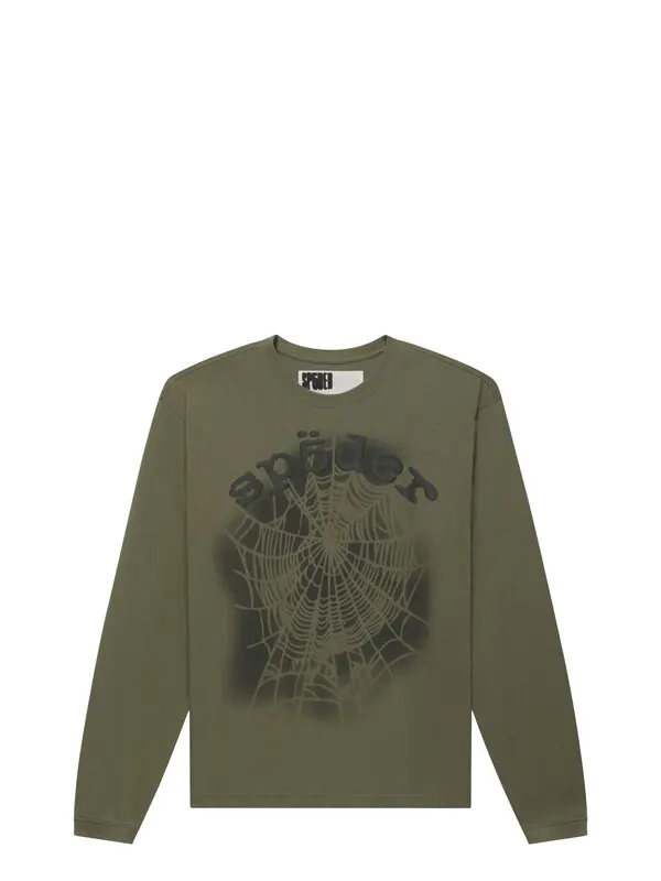 SP5DER Distressed Og Web V2 Long-sleeve Olympian - Green