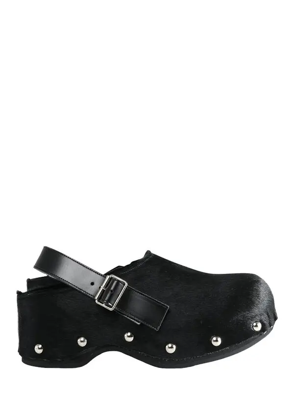 Comme Des Garçons Studded Buckle Clogs - Black