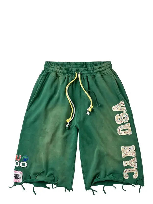 VALE FOREVER Vsu Nyc Distressed Shorts - Green