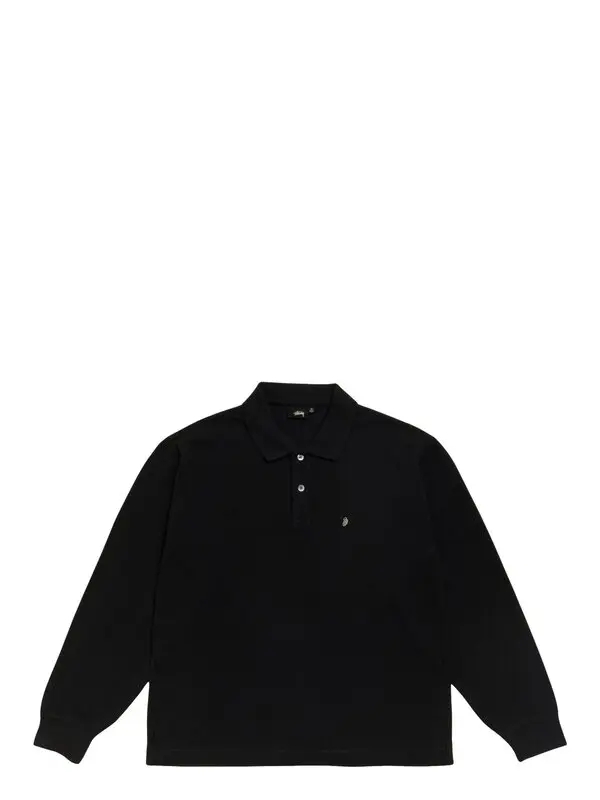 StÜssy Classic Pique Long-sleeve Polo - Black