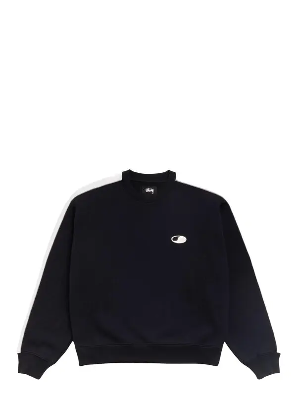 StÜssy Paneled Stripe Crewneck Pullover - Black
