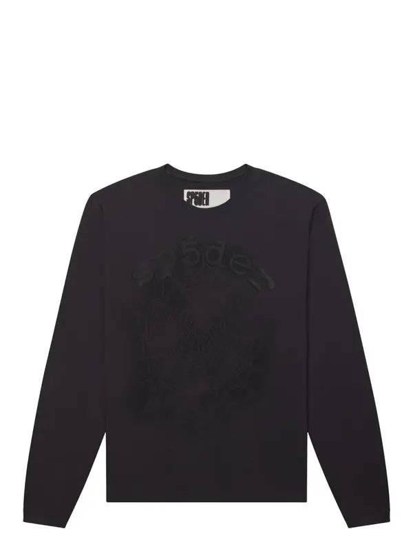 SP5DER Distressed Og Web V2 Long-sleeve Granite - Black