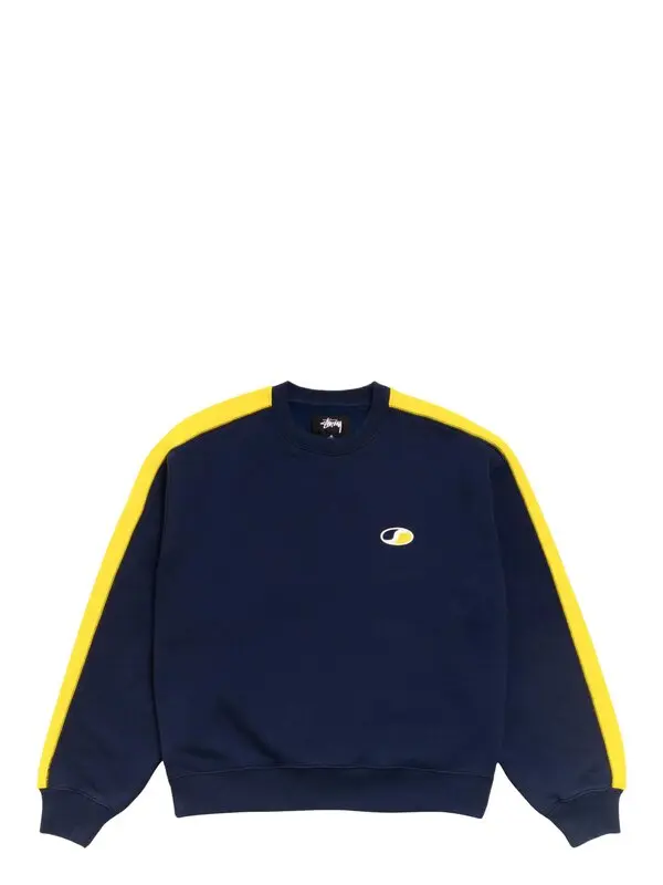StÜssy Paneled Stripe Crewneck Pullover - Blue