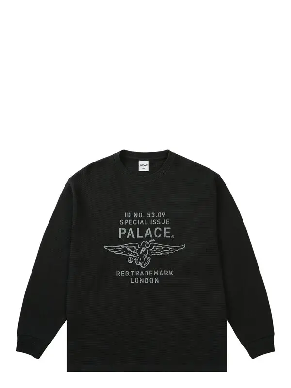 PALACE Dove Stamp Waffle Long-sleeve Shirt - Black
