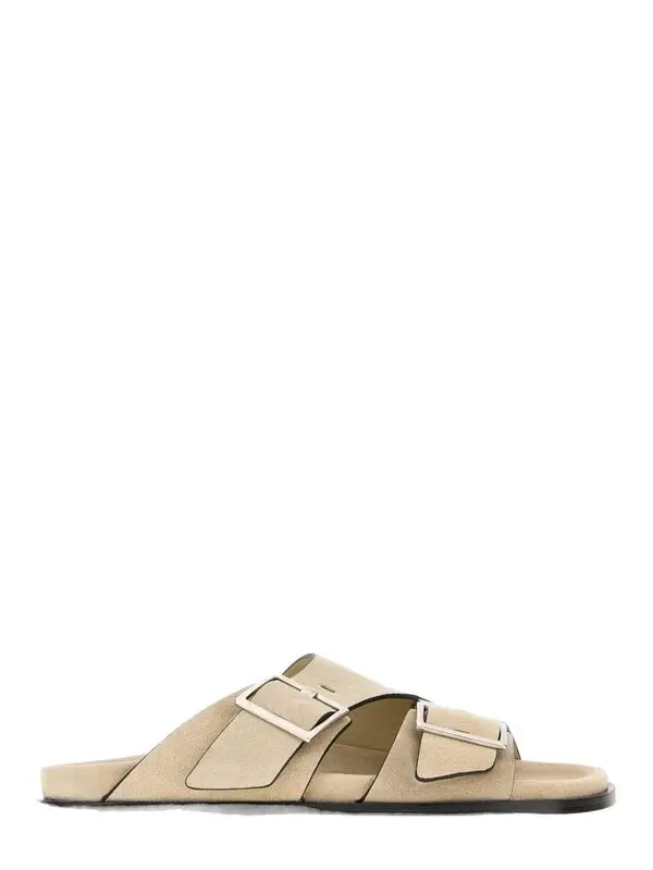 ALOHAS Suede Alba Sandals With Buckle Detail - Beige O Tan