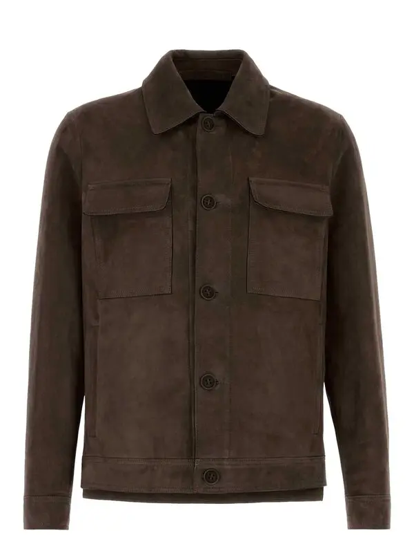 SALVATORE SANTORO Suede Jacket - Brown