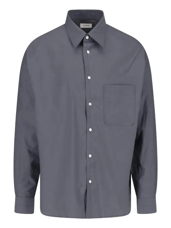 LEMAIRE Cotton Silk Button-up Shirt - Grey