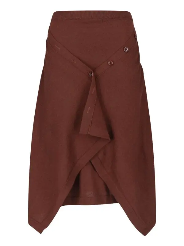 LEMAIRE Asymmetric Wrap-front Midi Skirt - Red