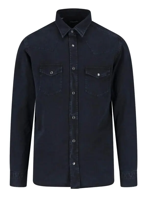 TOM FORD Snap-front Western Shirt - Black