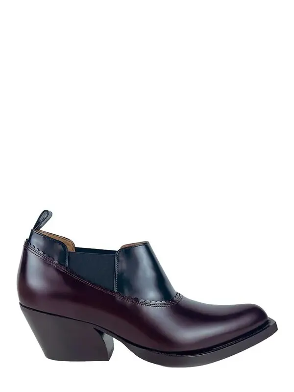 Marni Calf Leather Ankle Boots - Dark Brown/black